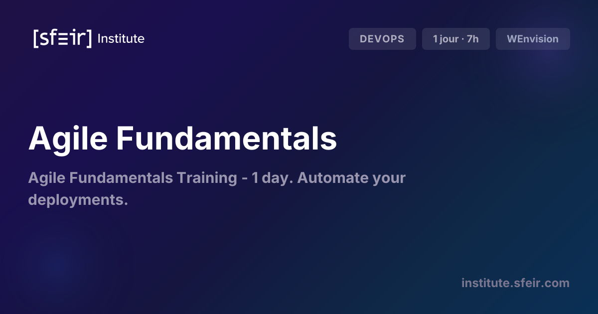Agile Fundamentals Training - Learn Agility in 1 Day | SFEIR Institute