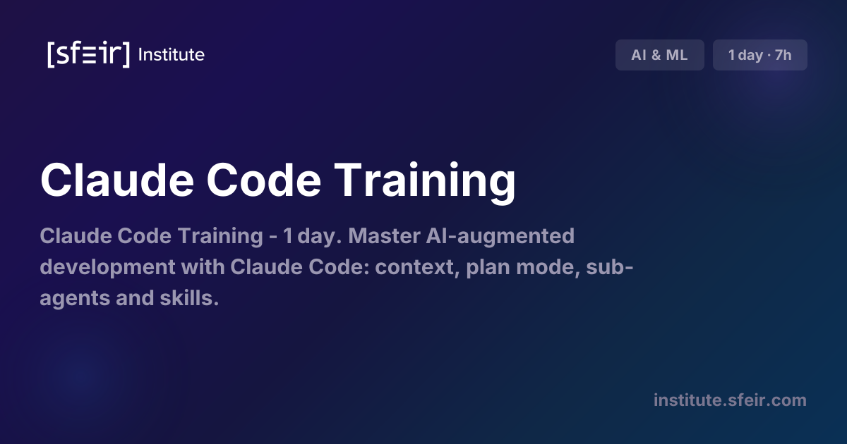 Claude Code Training - Master Claude Code in 1 Day | SFEIR Institute
