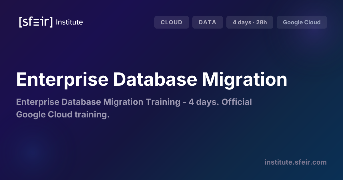 Enterprise Database Migration | SFEIR Institute