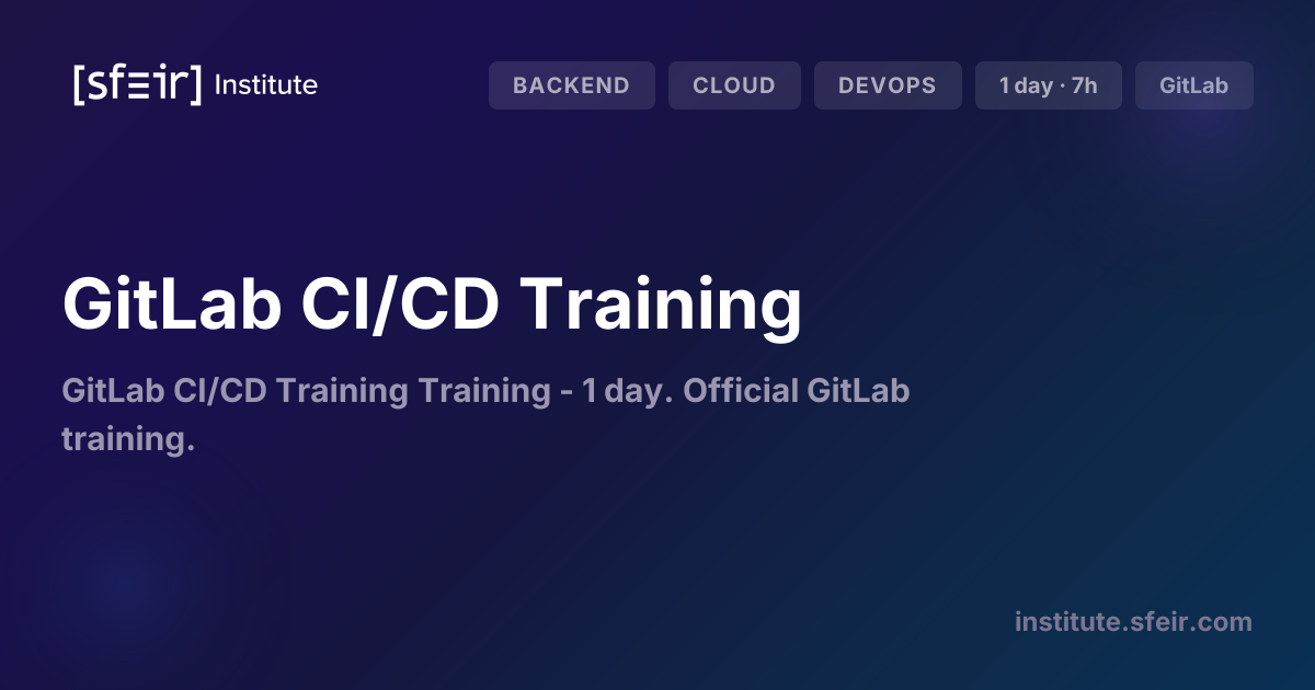 GitLab CI/CD Training | SFEIR Institute