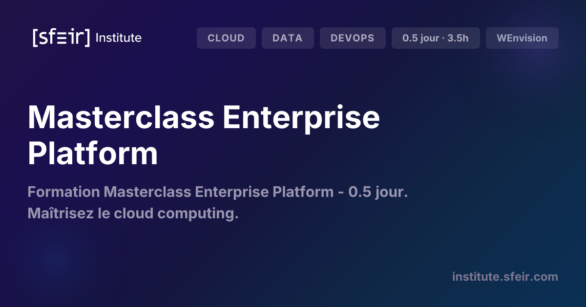 Enterprise Platform Training - Discover Platformization | SFEIR Institute